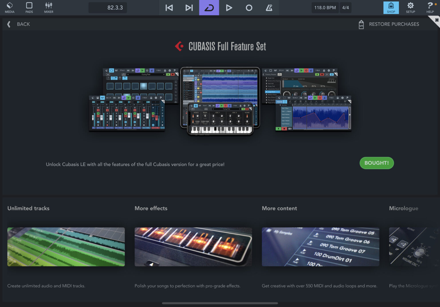 iOS、Androidで使えるCubasisが3.2に進化。Wavesプラグインがさらに充実し、ピッチ補正のTune Real-Timeも利用 ...