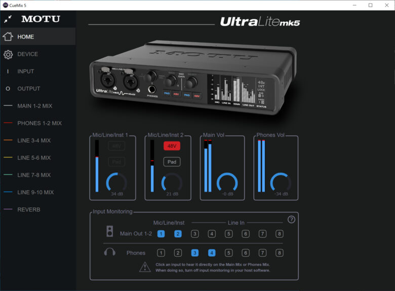 超高音質を誇る18in/22outのMOTUの第5世代UltraLiteインターフェイス、UltraLite mk5を試してみた | DTM ...