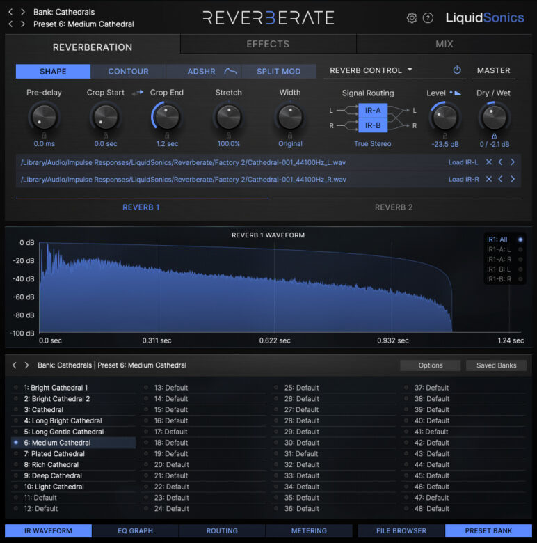 2つのリバーブエンジンで空間を作り出すLiquidSonics Reverberate 3 | DTMステーション