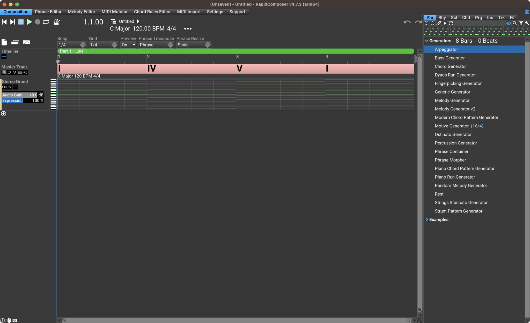 コード進行、フレーズ生成、リズム作成…、初心者からプロまで作曲を効率よく行うための高性能・高機能ツール、RapidComposer | DTMステーション