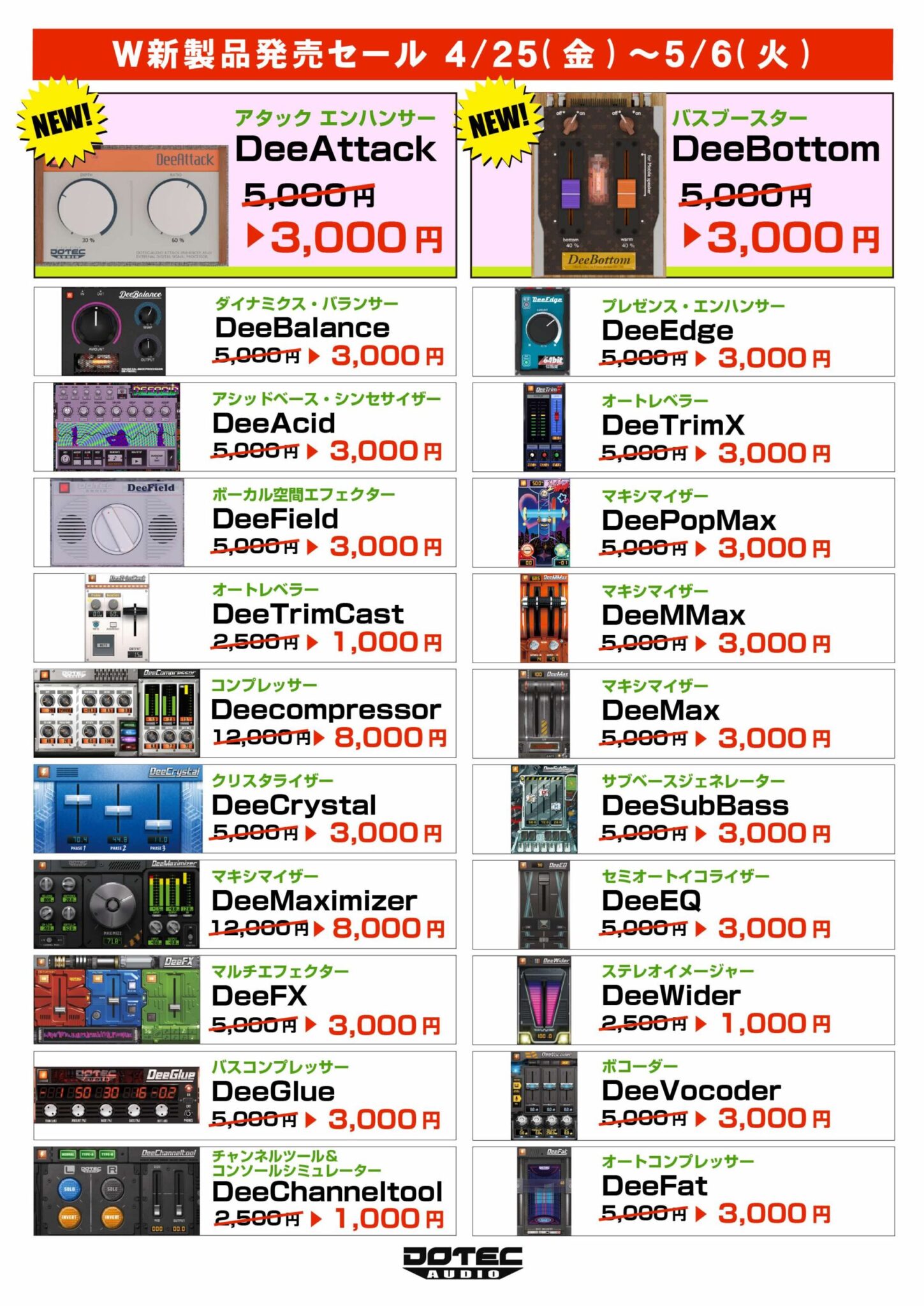 DOTEC-AUDIOから、低域の存在感を自在にコントロールするDeeBottomとアタック感を自然に強調するDeeAttackが新登場 | DTMステーション